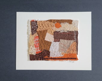 Fabric Collage Art - Etsy