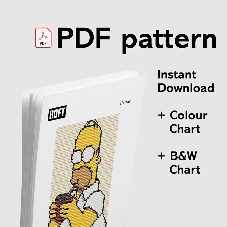 Homer Cross Stitch Pattern PDF - Etsy