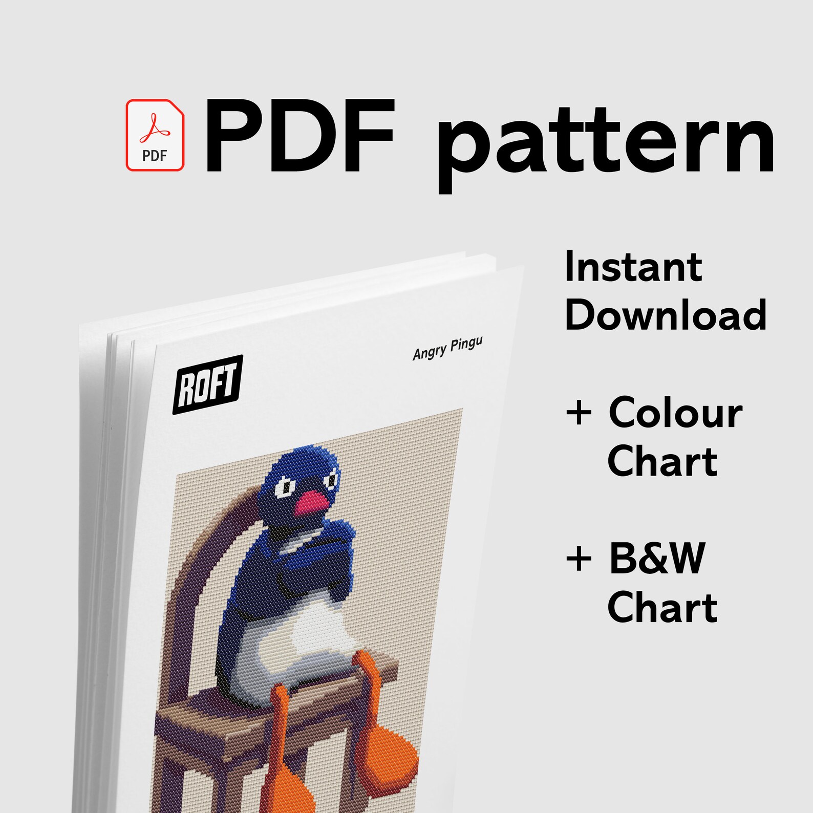 Angry Pingu Cross Stitch Pattern PDF - Etsy