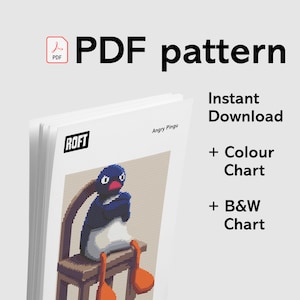 Angry Pingu Cross Stitch Pattern PDF - Etsy