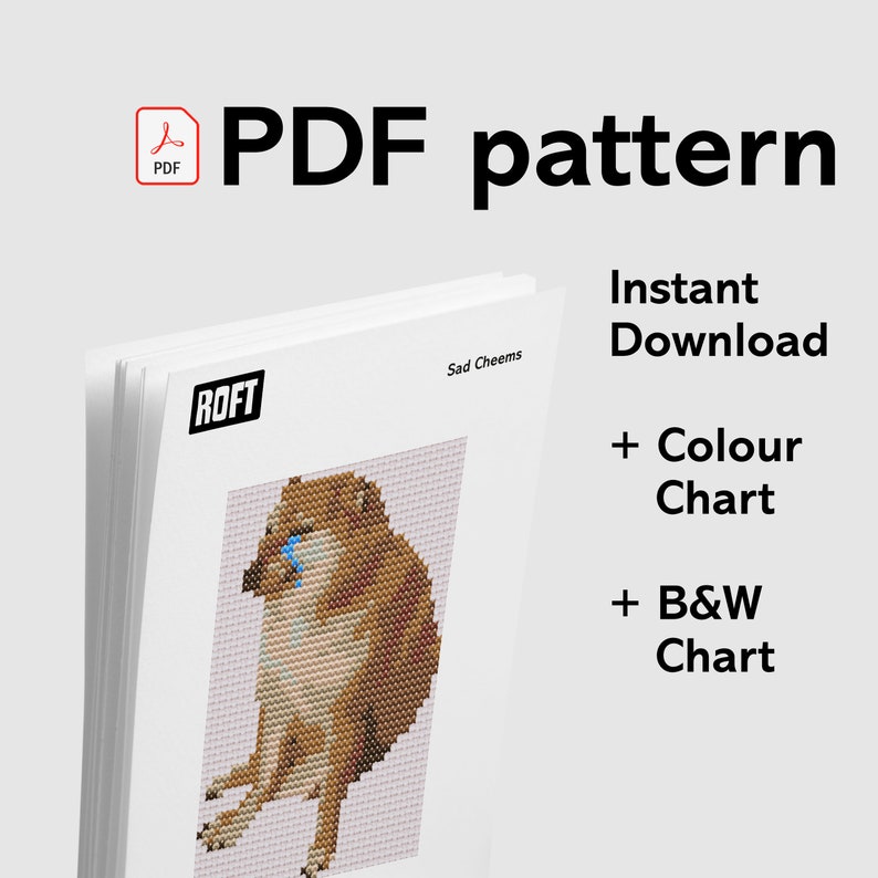 Sad Cheems Cross Stitch Pattern PDF - Etsy