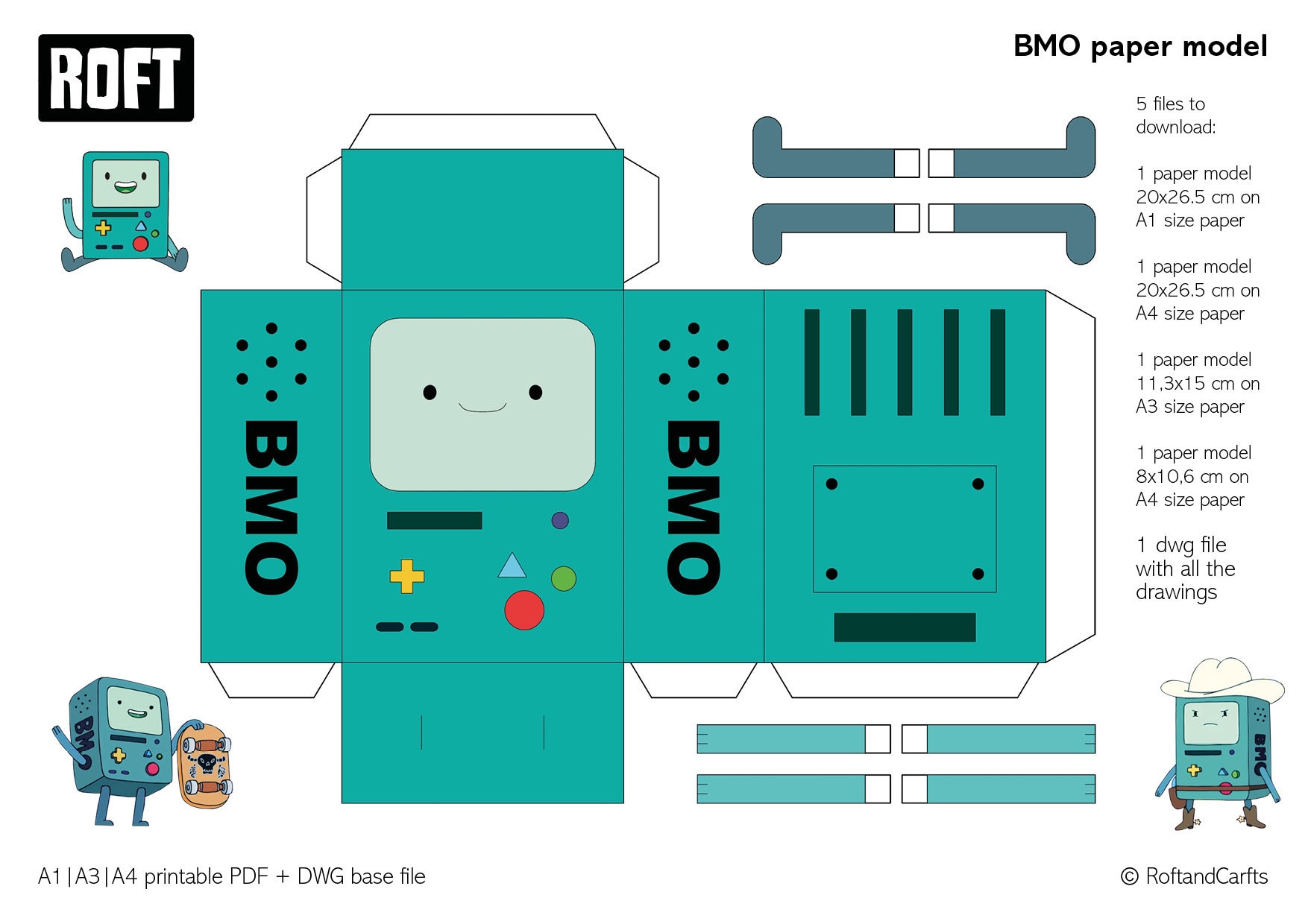 BMO Paper Model PDF Template - Etsy