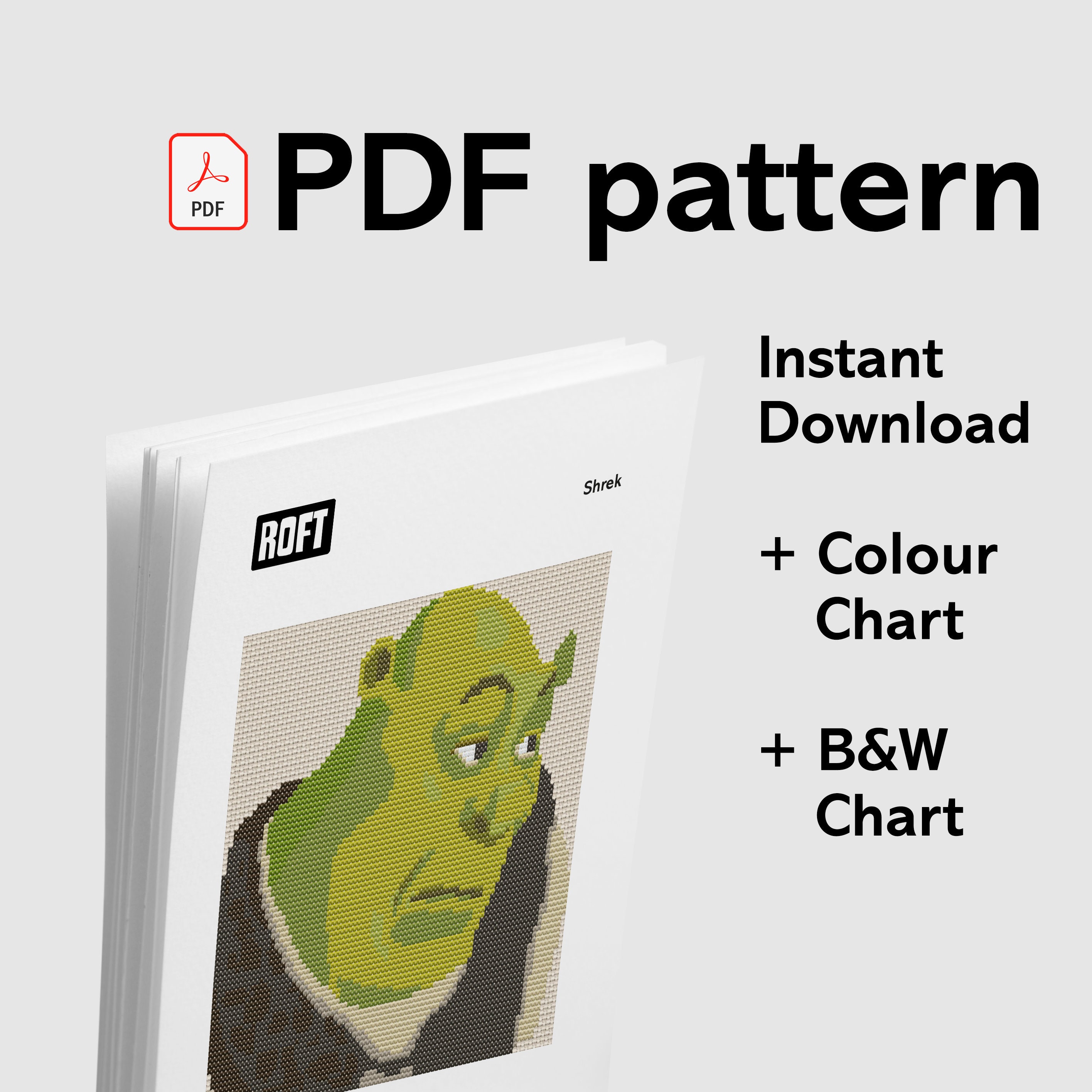 Shrek Cross Stitch Pattern PDF - Etsy