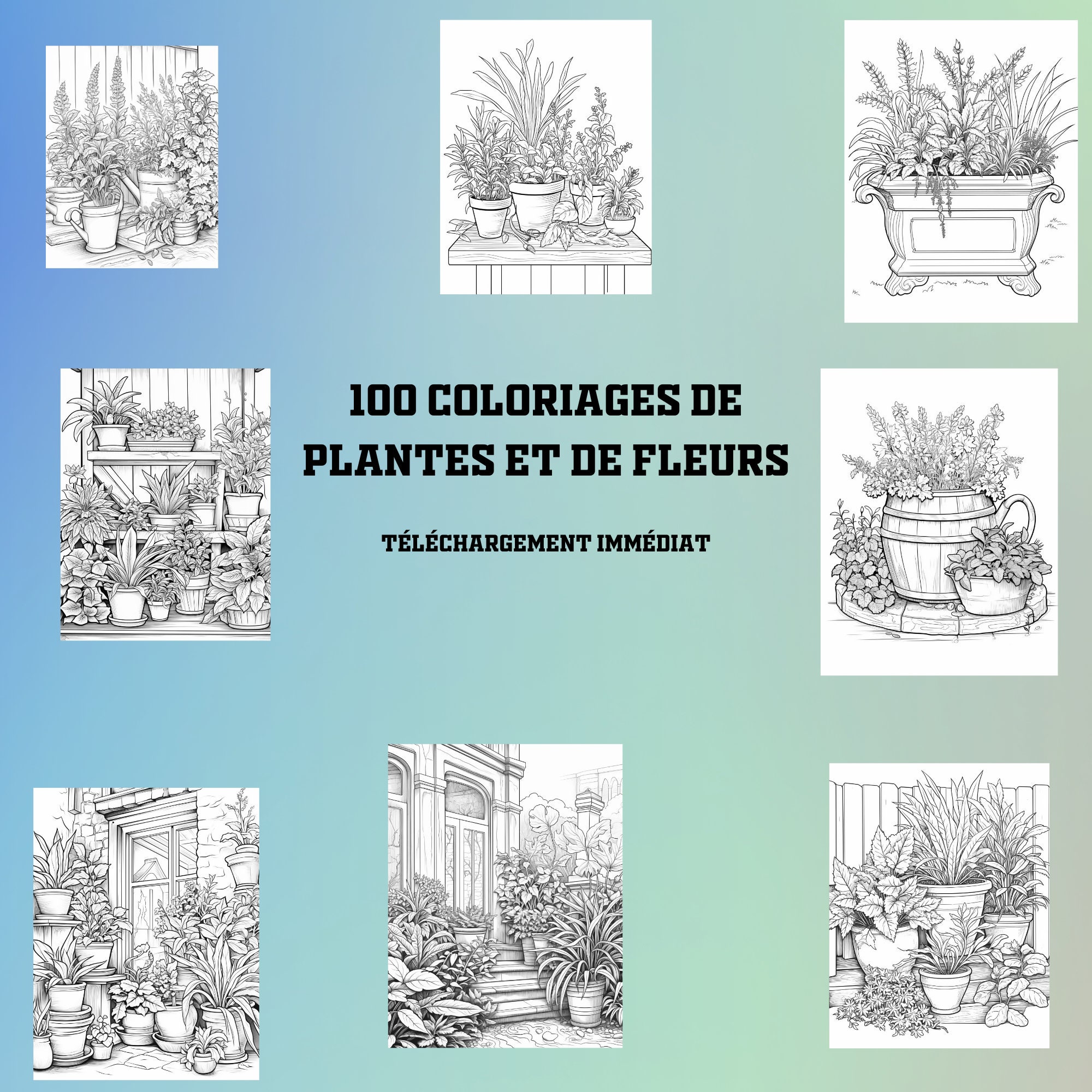 Collection of 100 Printable Coloring Pages of Flowers and Plants ...