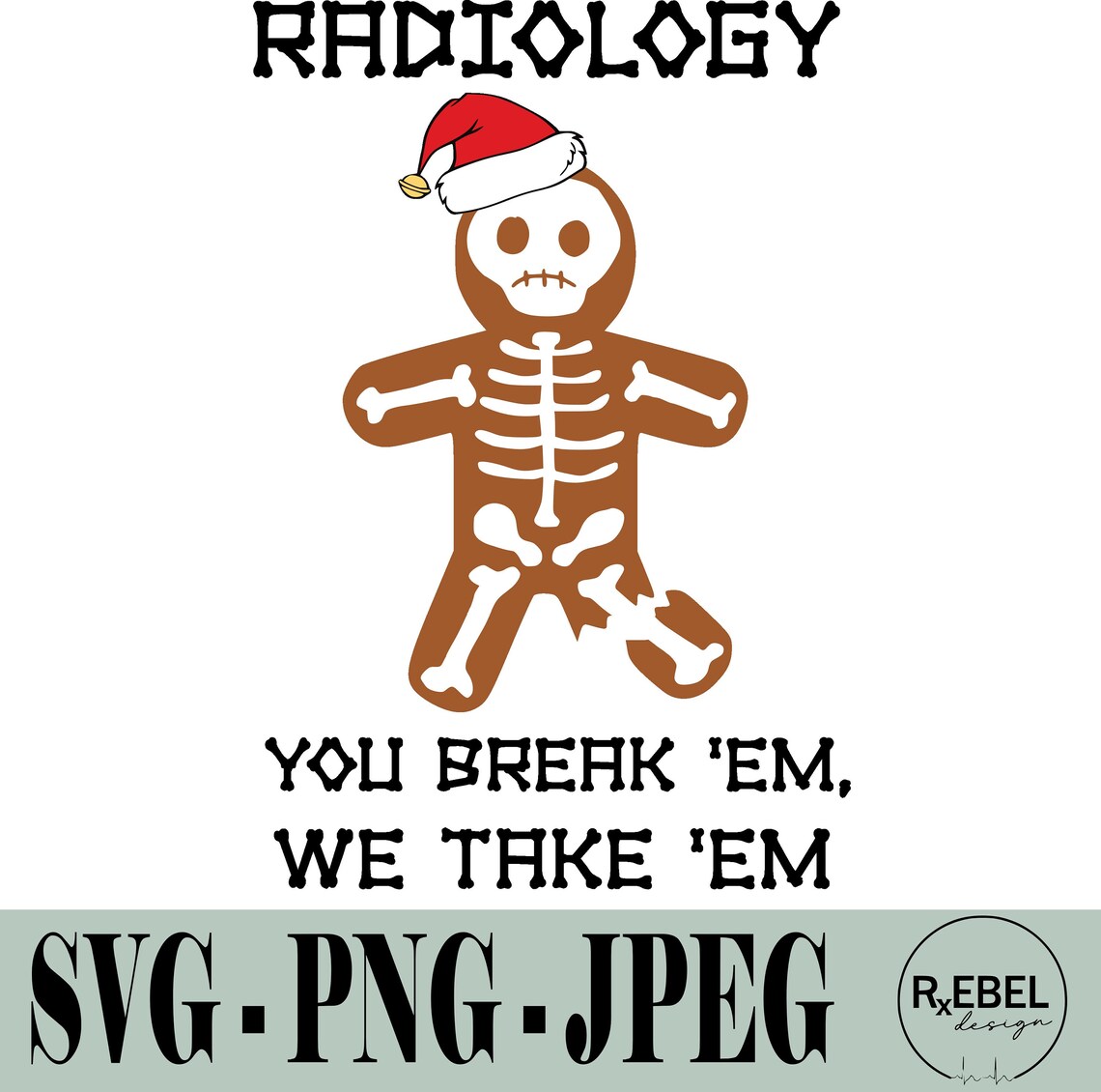 X-ray Gingerbread Man Svg-radiology Svg-medical SVG - Etsy