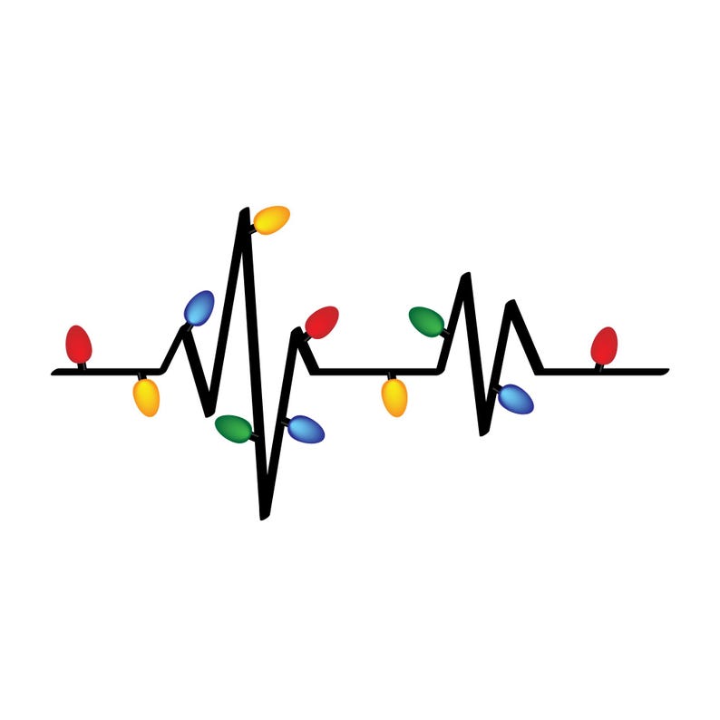 Medical SVG - Ekg Christmas Lights SVG - Festive Medical SVG - Etsy