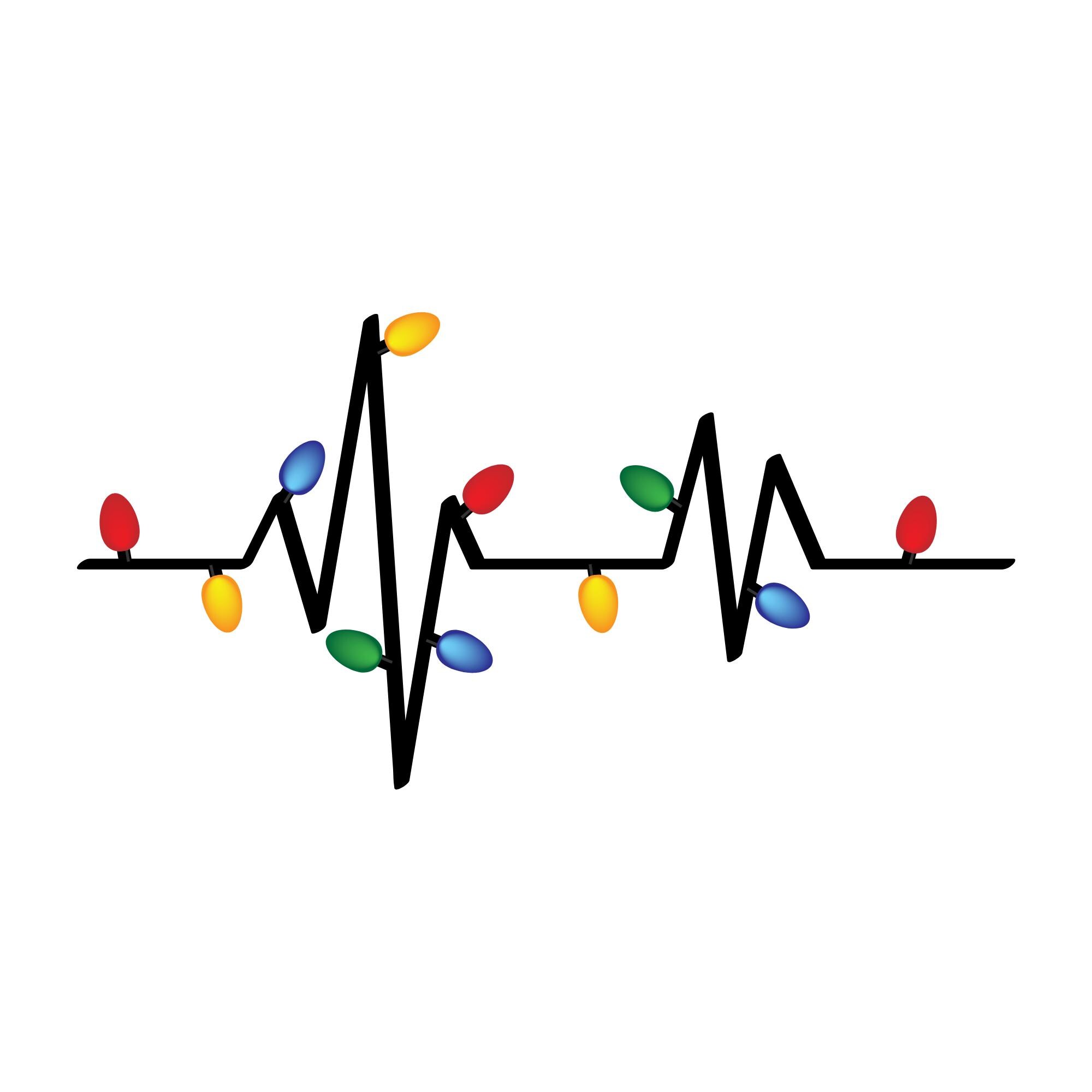 Medical SVG - Ekg Christmas Lights SVG - Festive Medical SVG - Etsy