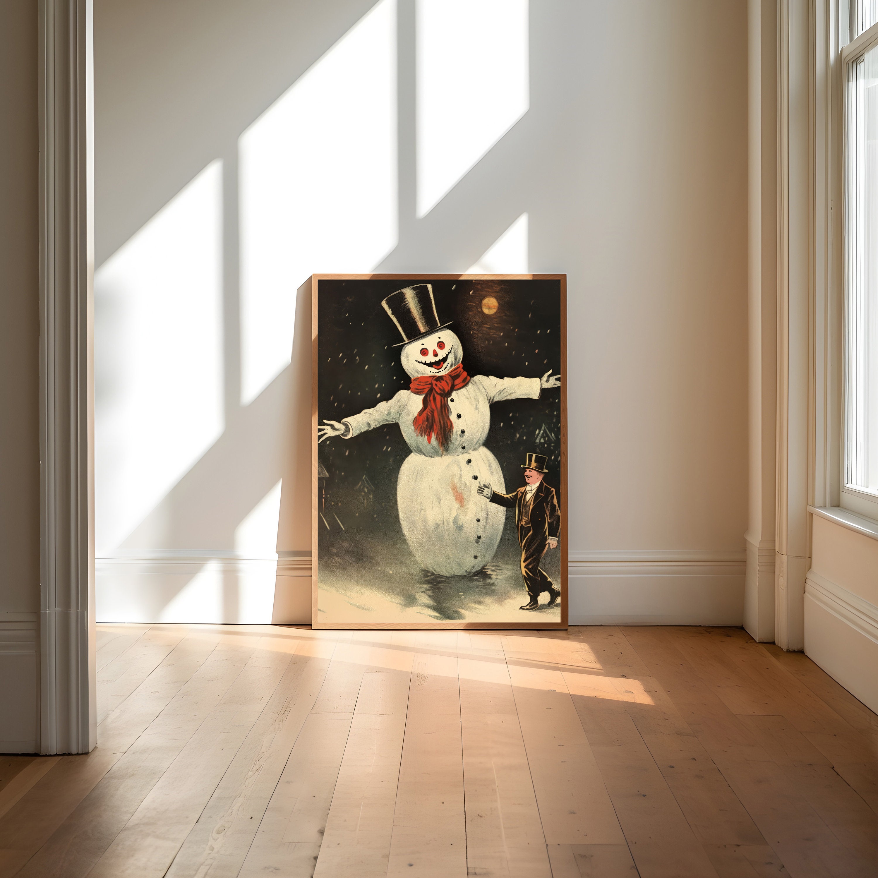 PRINTABLE Gothic Creepy Snowman, Christmas Vintage Print, Krampus Wall ...