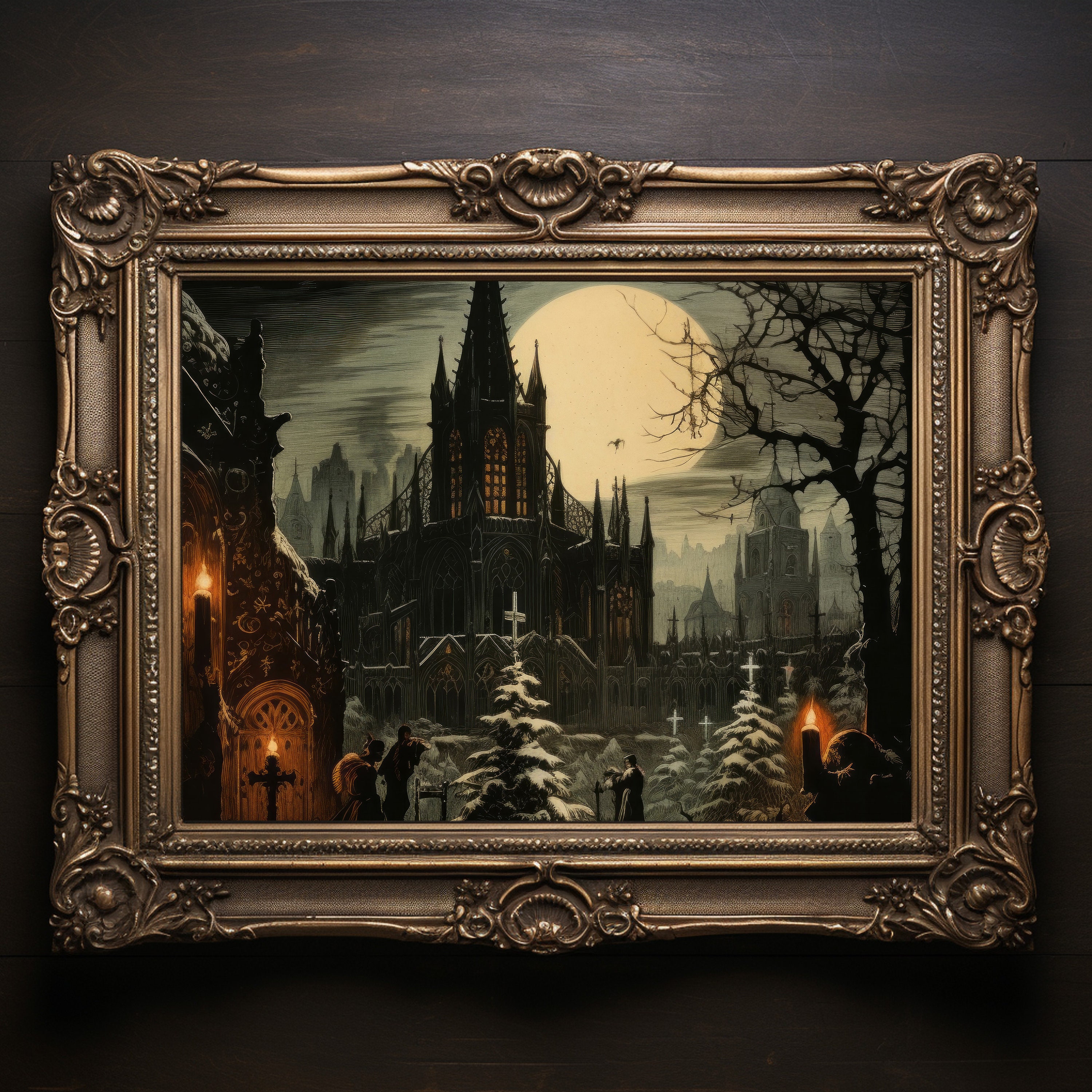 PRINTABLE Goth Cathedral Vintage Print, Dracula Castle Wall Art, Creepy ...