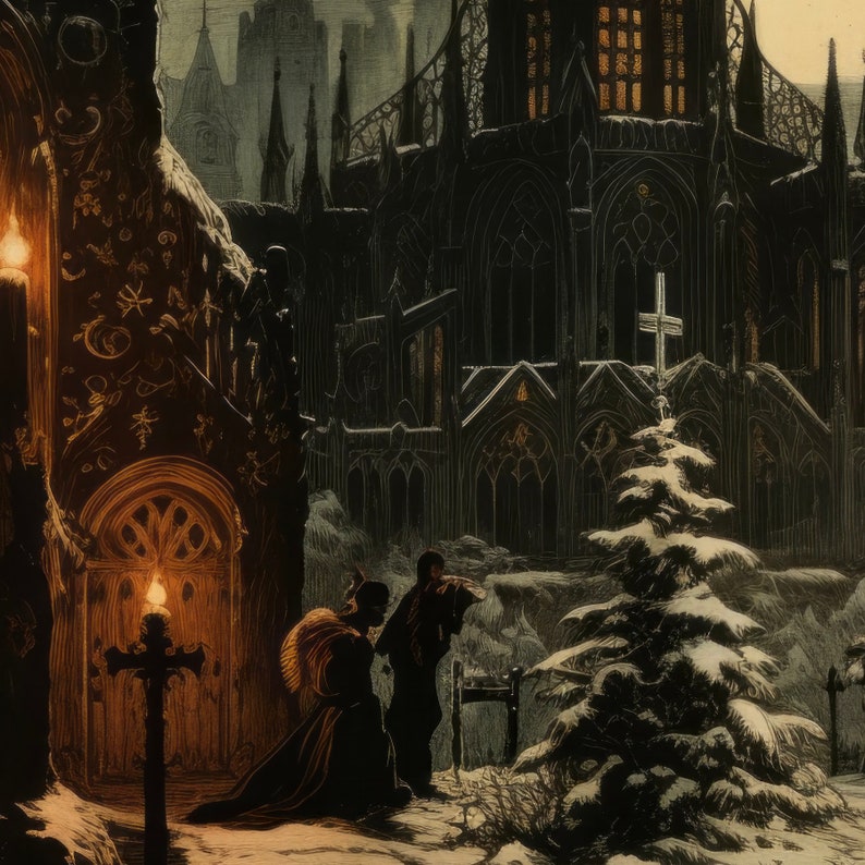 PRINTABLE Goth Cathedral Vintage Print, Dracula Castle Wall Art, Creepy ...