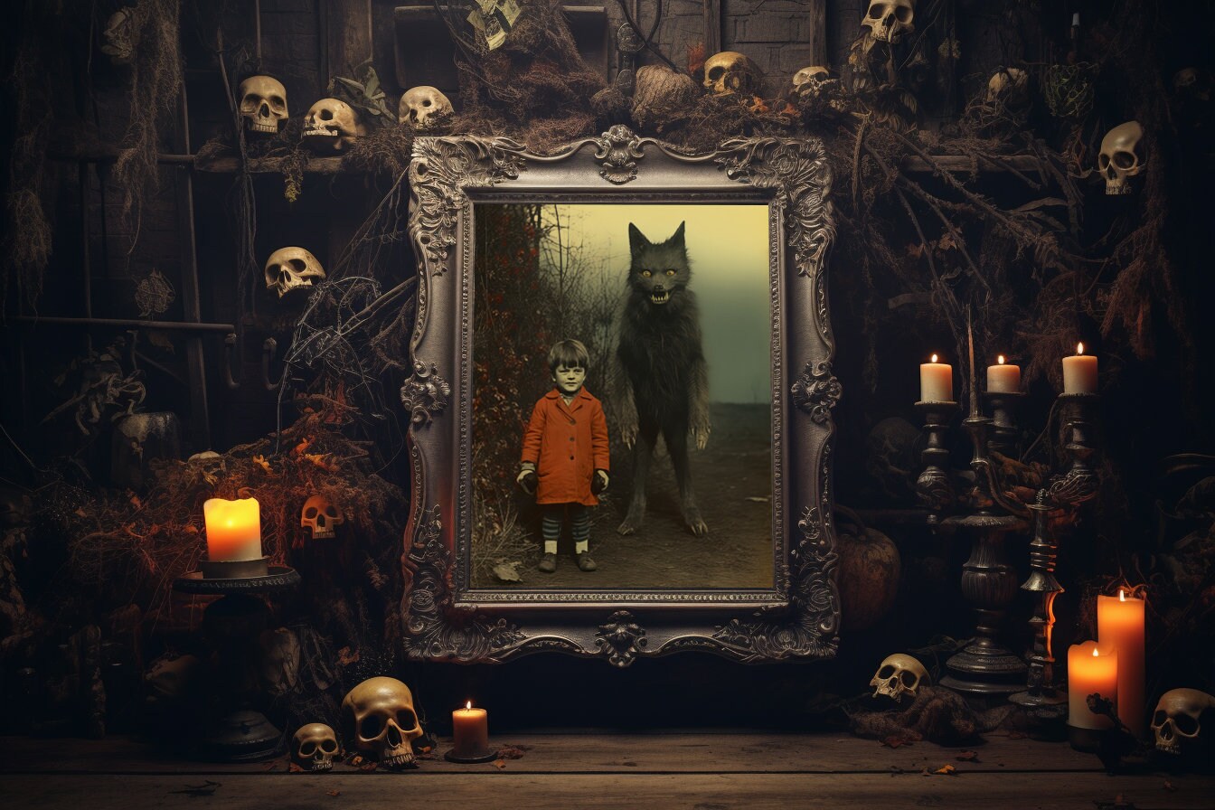 PRINTABLE Trick or Treat Vintage Print, Spooky Wolf Wall Art, Ephemera ...