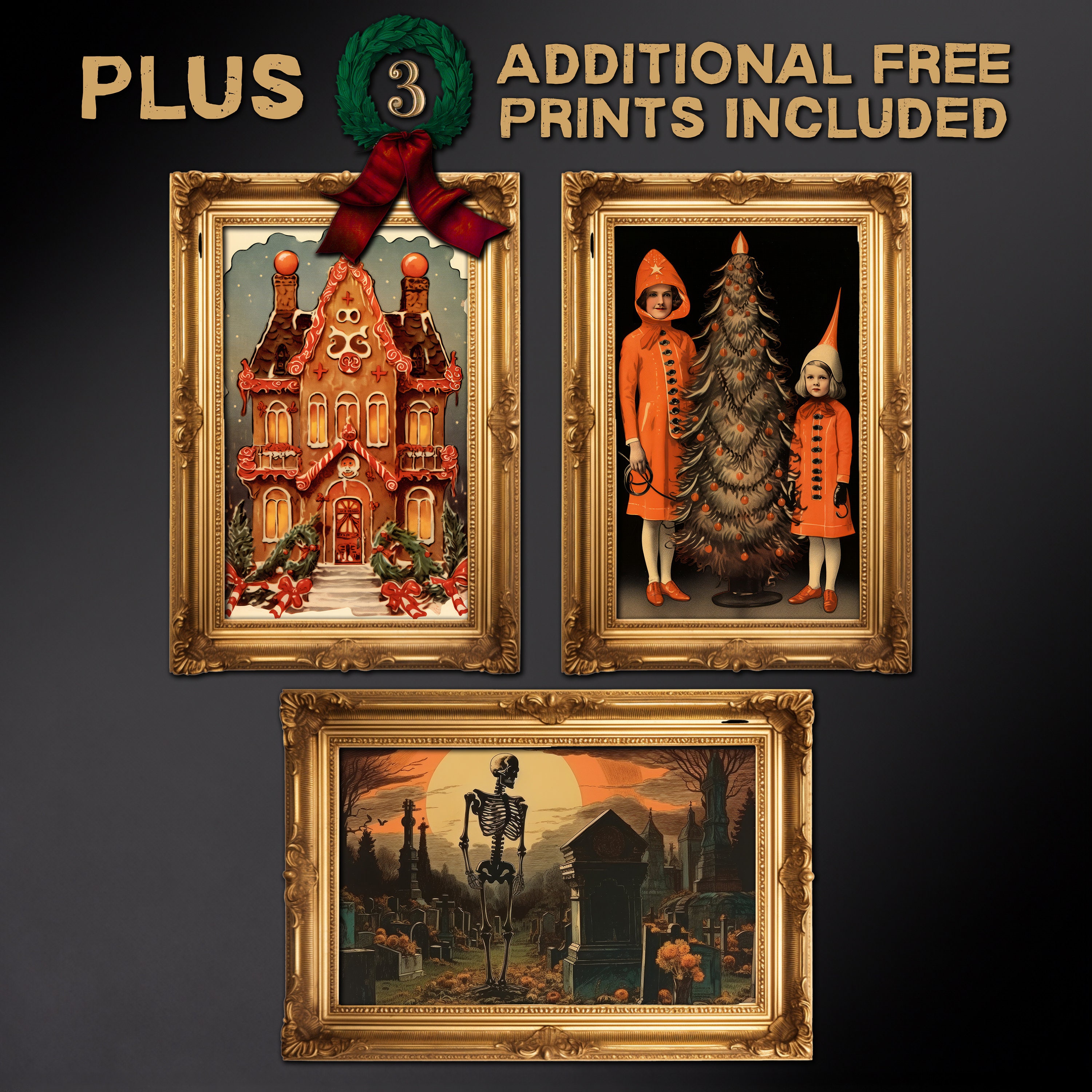 PRINTABLE Creepy Christmas Vintage Print, Gothmas Wall Art, Spooky ...