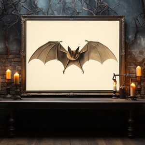 PRINTABLE Halloween Bat Vintage Print, Spooky Bat Wall Art, Halloween ...