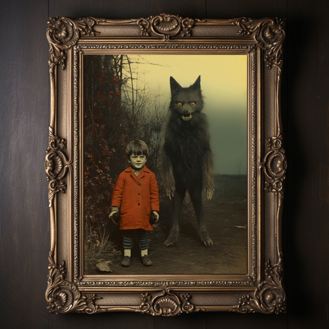 PRINTABLE Trick or Treat Vintage Print, Spooky Wolf Wall Art, Ephemera ...