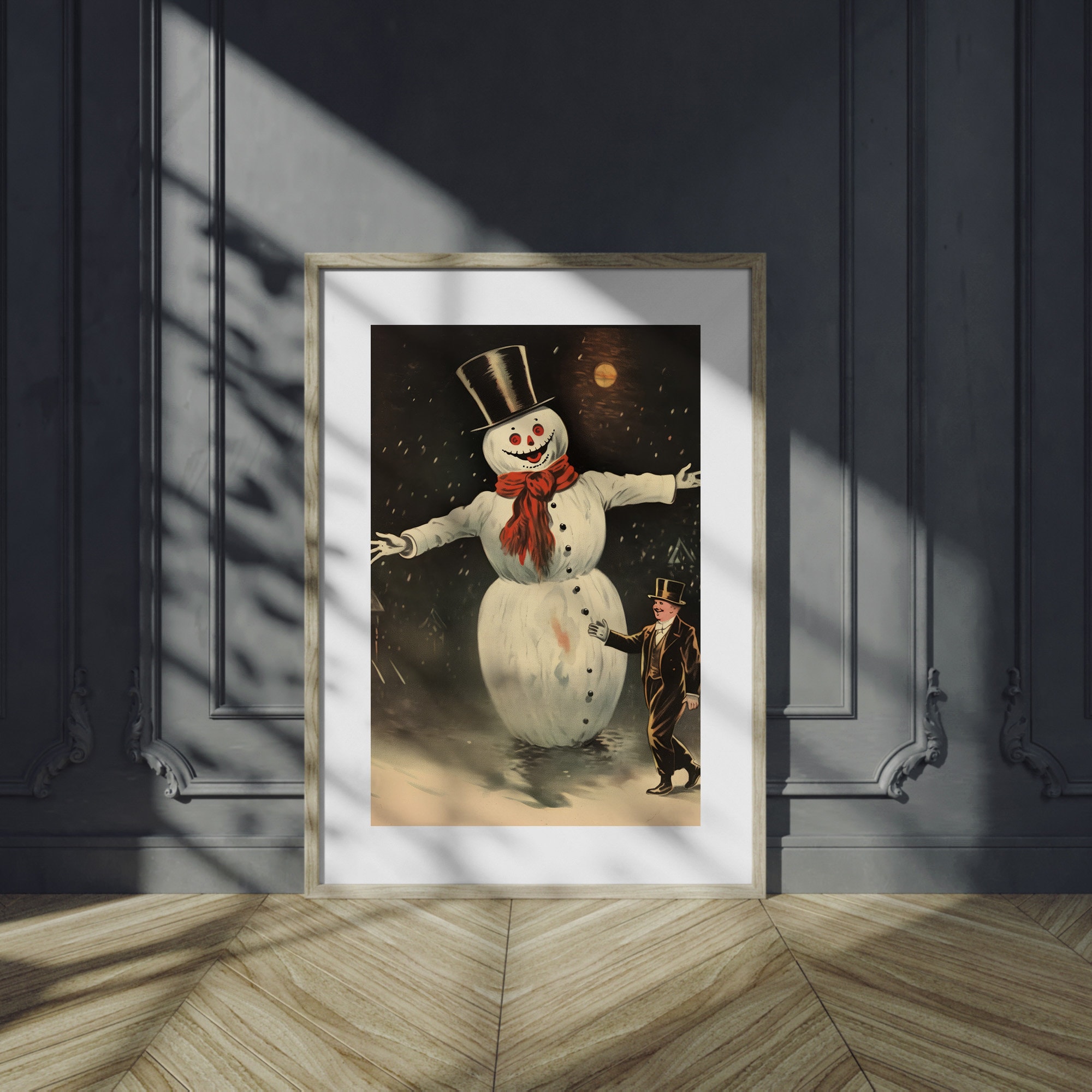 PRINTABLE Gothic Creepy Snowman, Christmas Vintage Print, Krampus Wall ...