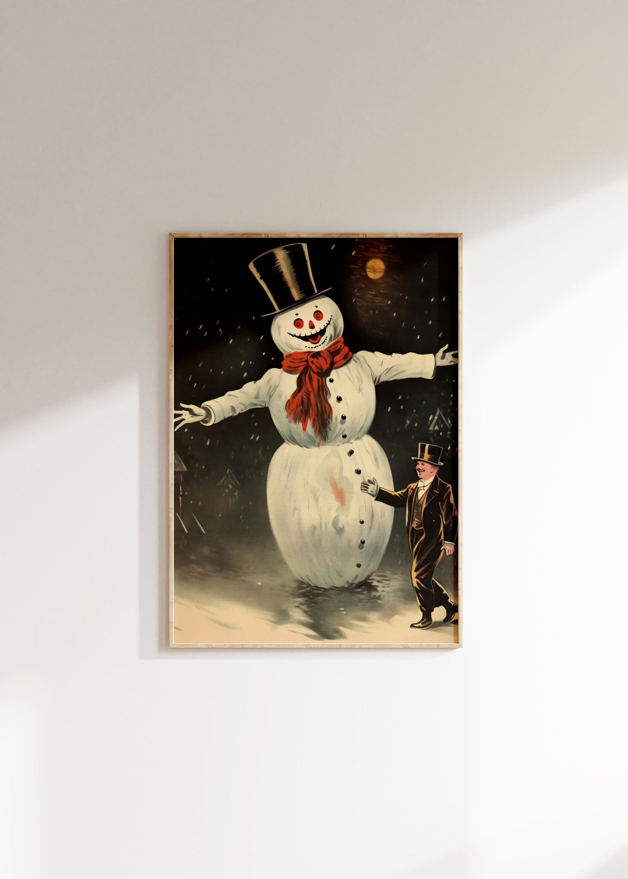 PRINTABLE Gothic Creepy Snowman, Christmas Vintage Print, Krampus Wall ...