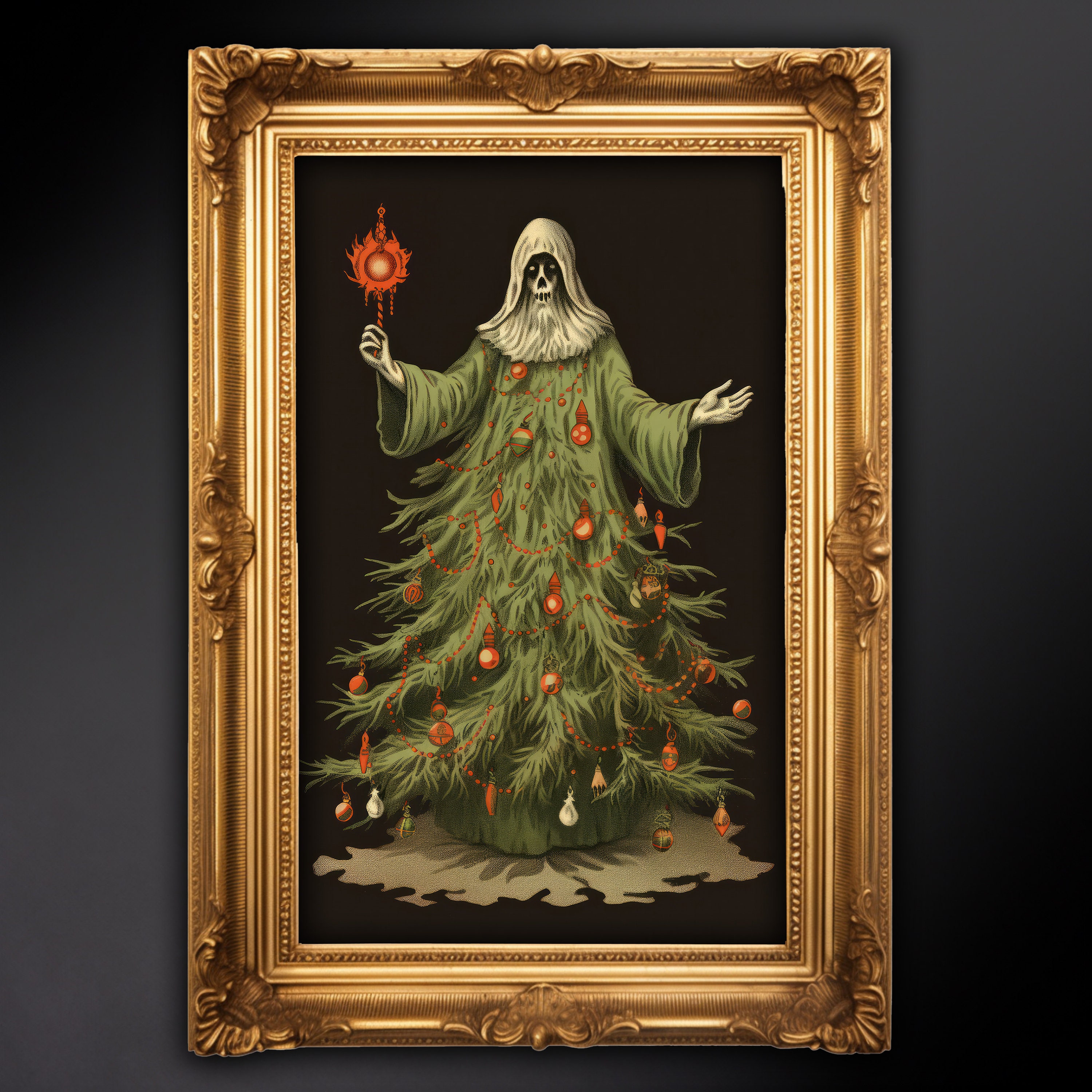 PRINTABLE Gothic Creepy Christmas Vintage Print, Krampus Wall Art ...