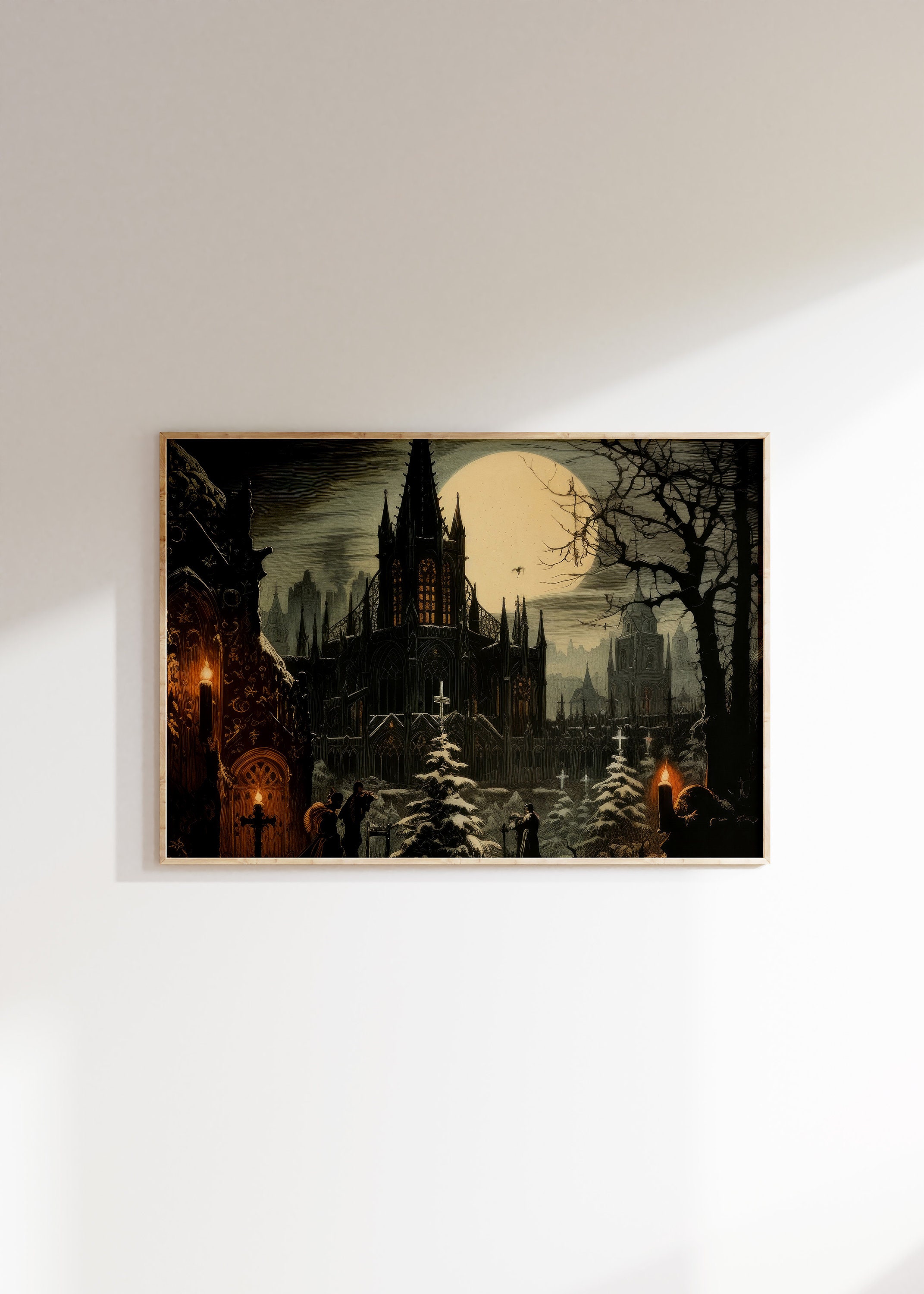 PRINTABLE Goth Cathedral Vintage Print, Dracula Castle Wall Art, Creepy ...