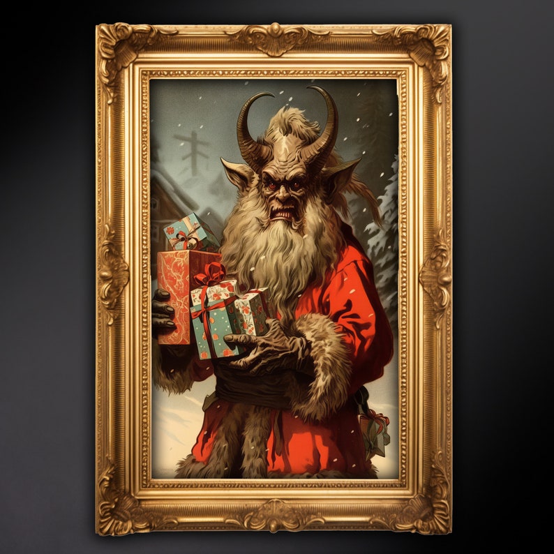 PRINTABLE Krampus Portrait, Gothic Creepy Christmas Vintage Print ...