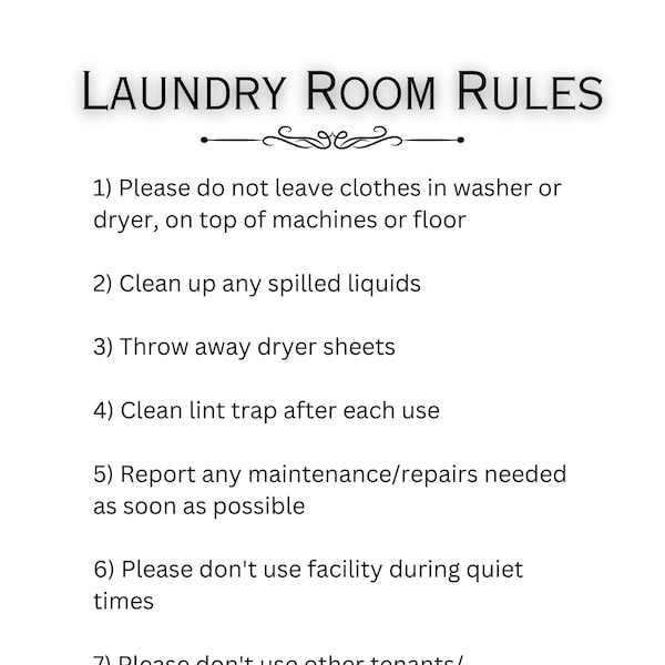 Laundry Room Rules - Etsy
