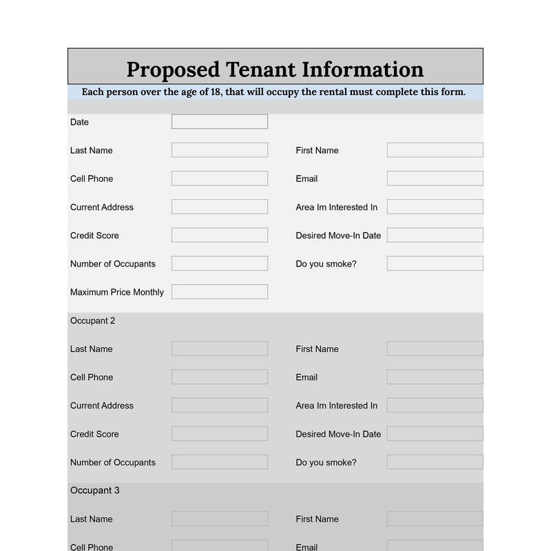 Property Information Sheet - Etsy