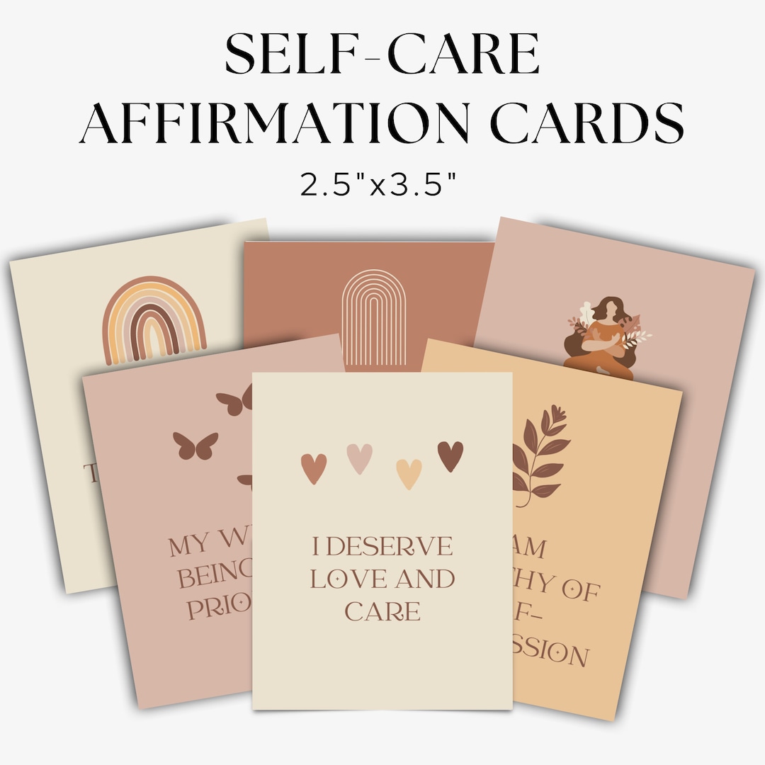 Editable Self-care Affirmation Cards Deck Self Love - Etsy