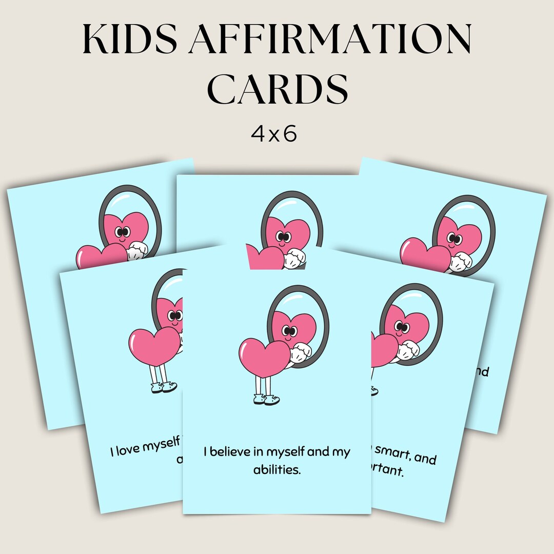 Editable Kids Affirmation Cards for Self-love Self-care - Etsy