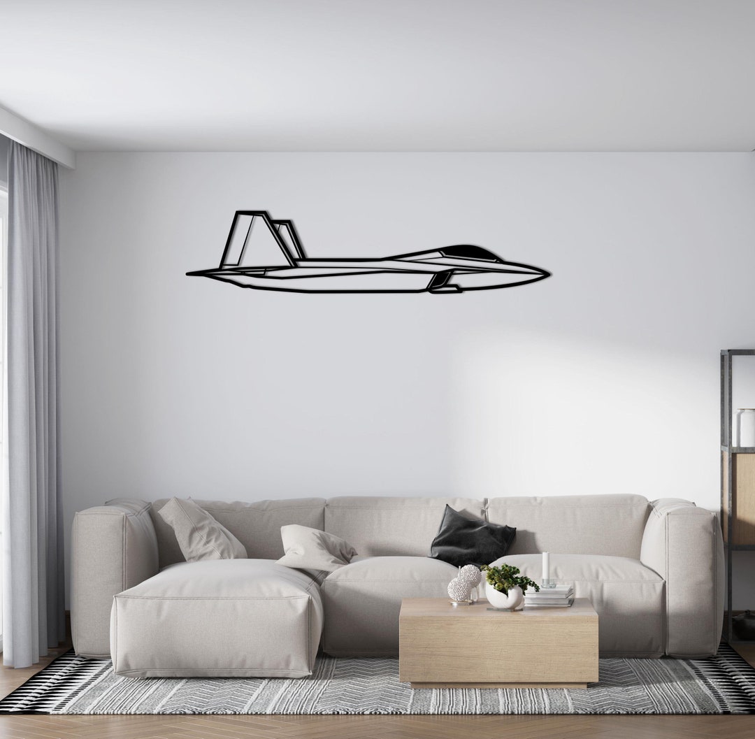 Lockheed Martin F-22 Raptor Side | Metal Aircraft Wall Art for Home or ...