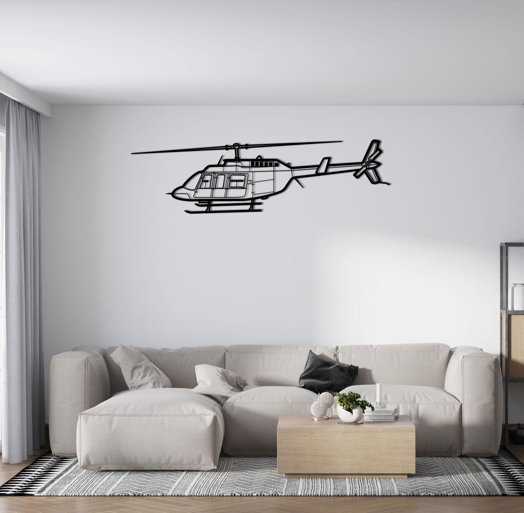 Bell 407 Military Aircraft Helicopter Metal Wall Art | Metal Aircraft ...