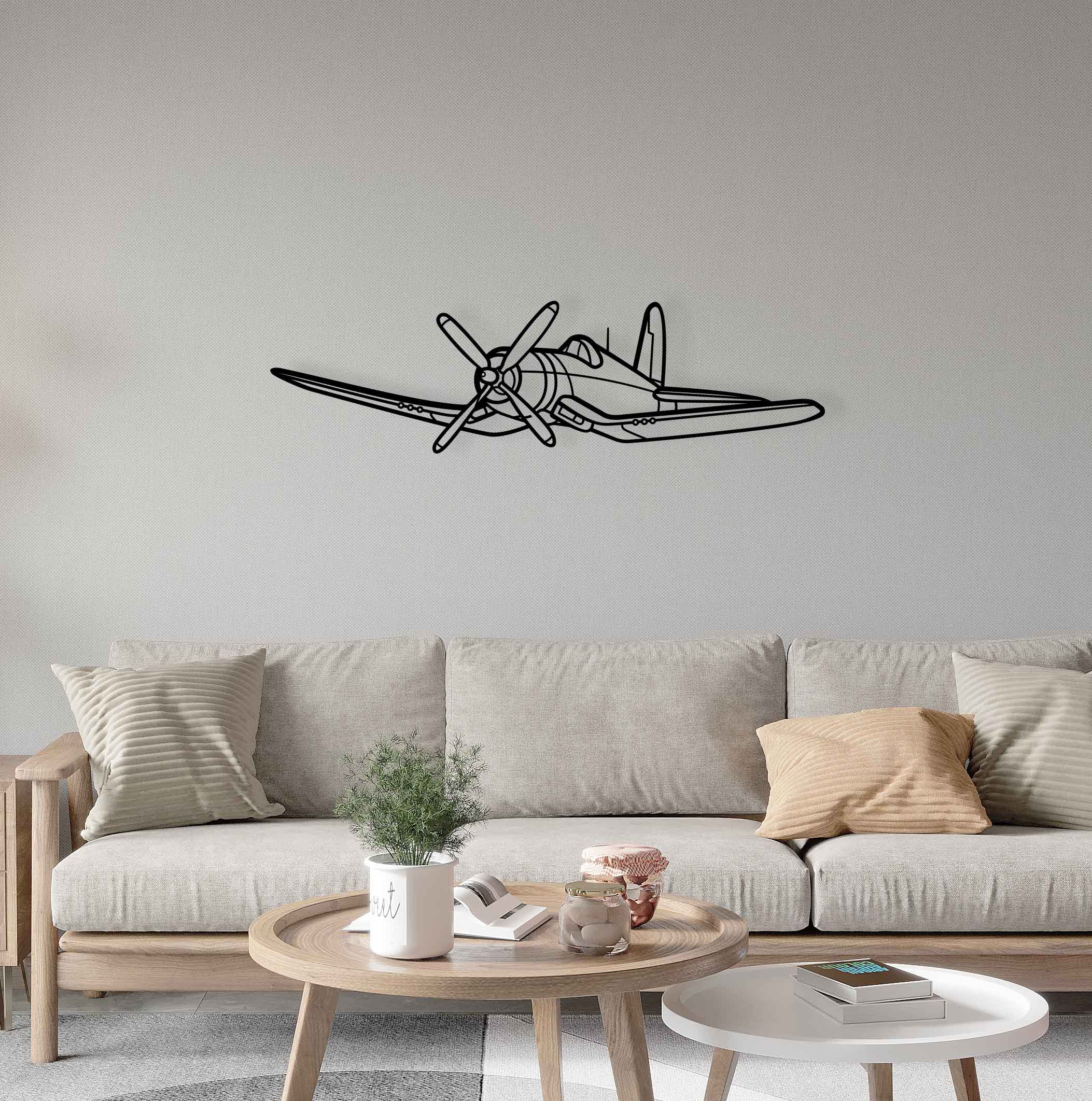 Vought F4U Corsair Airplane Metal Silhouette Metal Aircraft Wall Art ...
