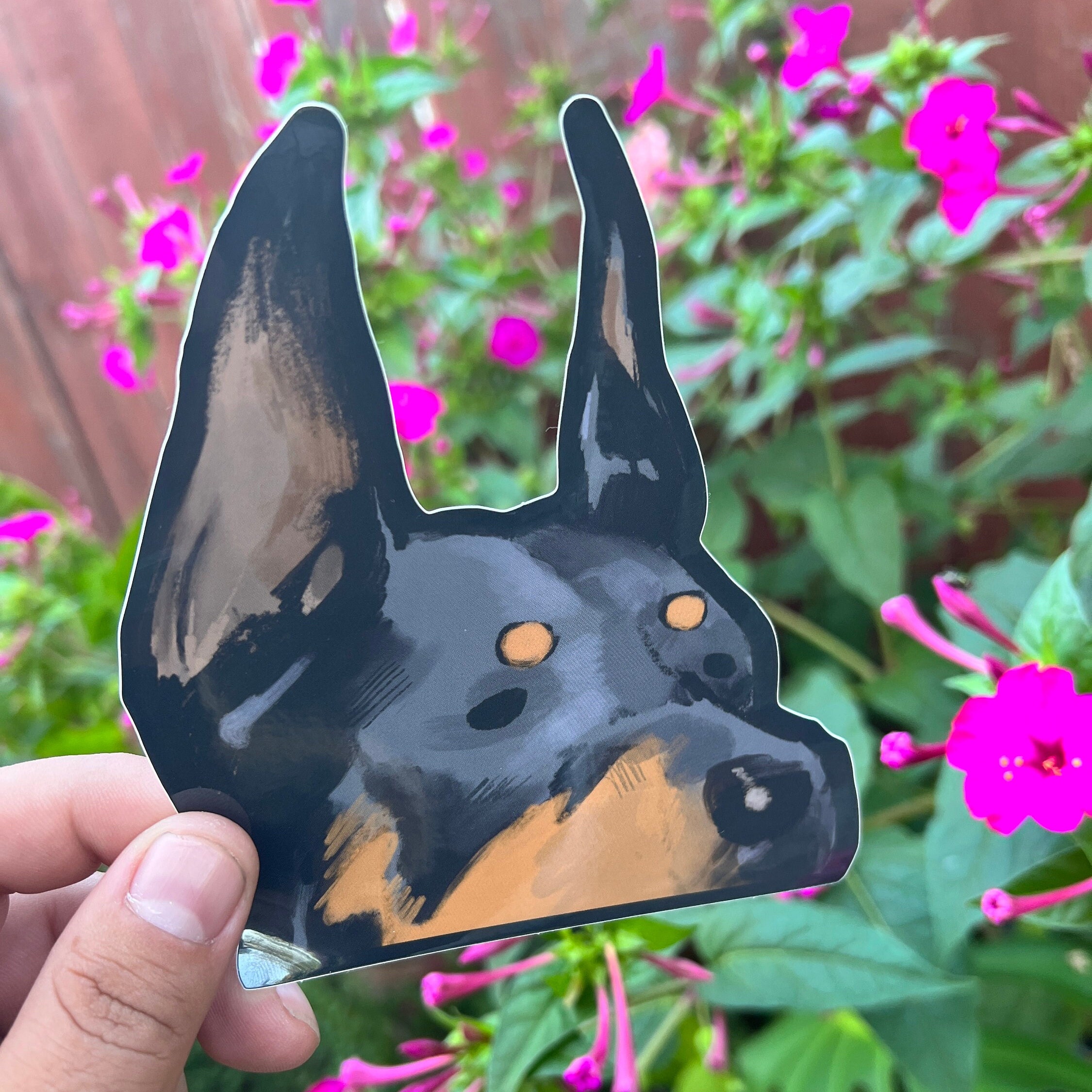 Dobermann Car Peeker Sticker (weatherproof) - Etsy
