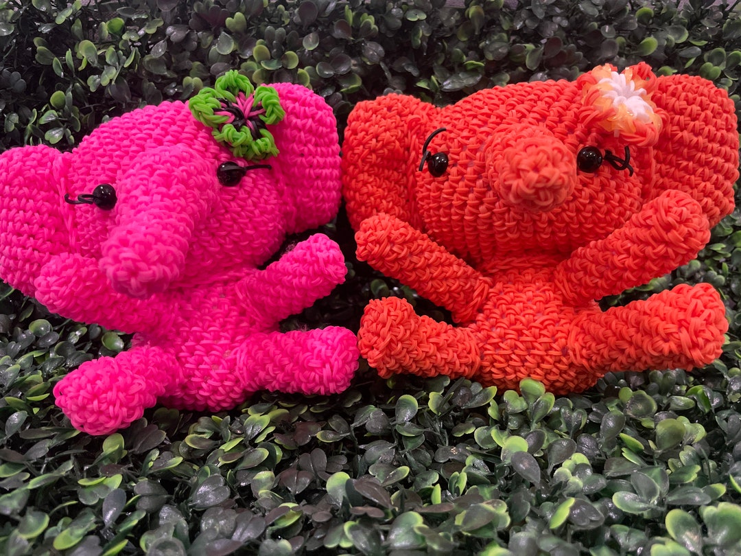 Rainbow Loom Loomigurumi Elephants - Etsy