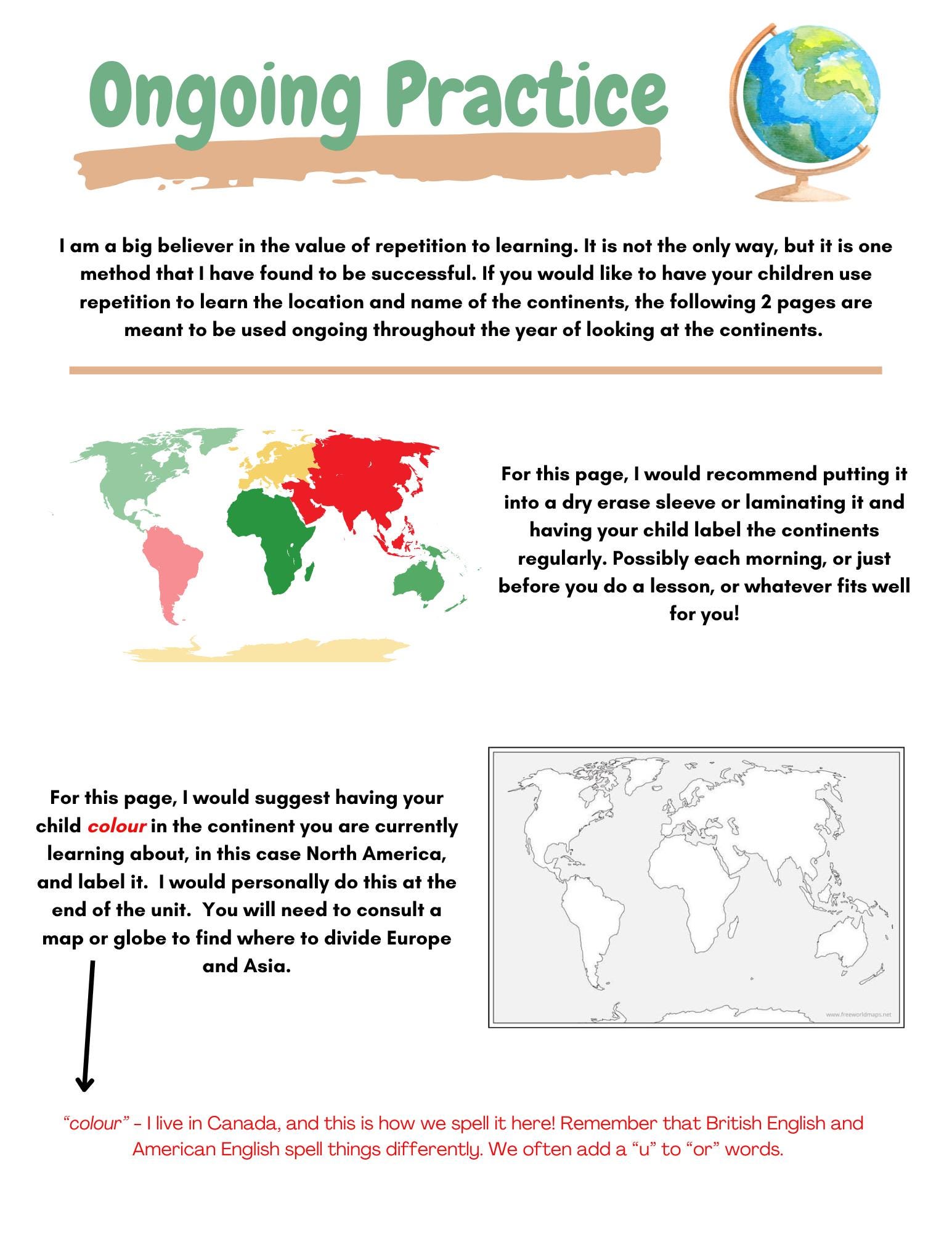 Learn About the Continents: North America - Etsy