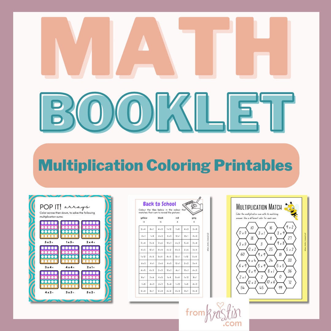 Math Coloring Worksheets Multiplication Booklet - Etsy