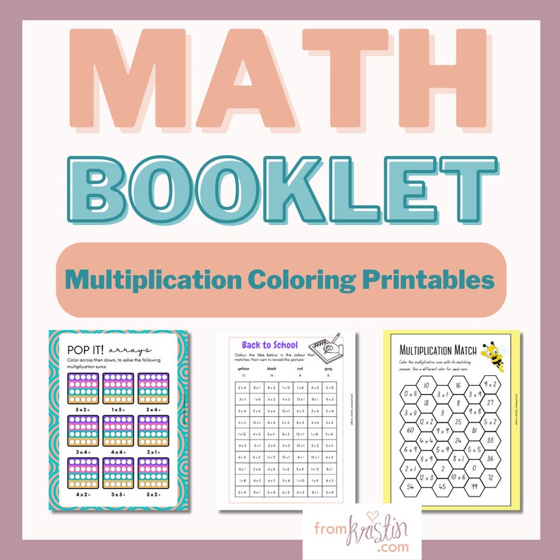 Math Coloring Worksheets Multiplication Booklet - Etsy