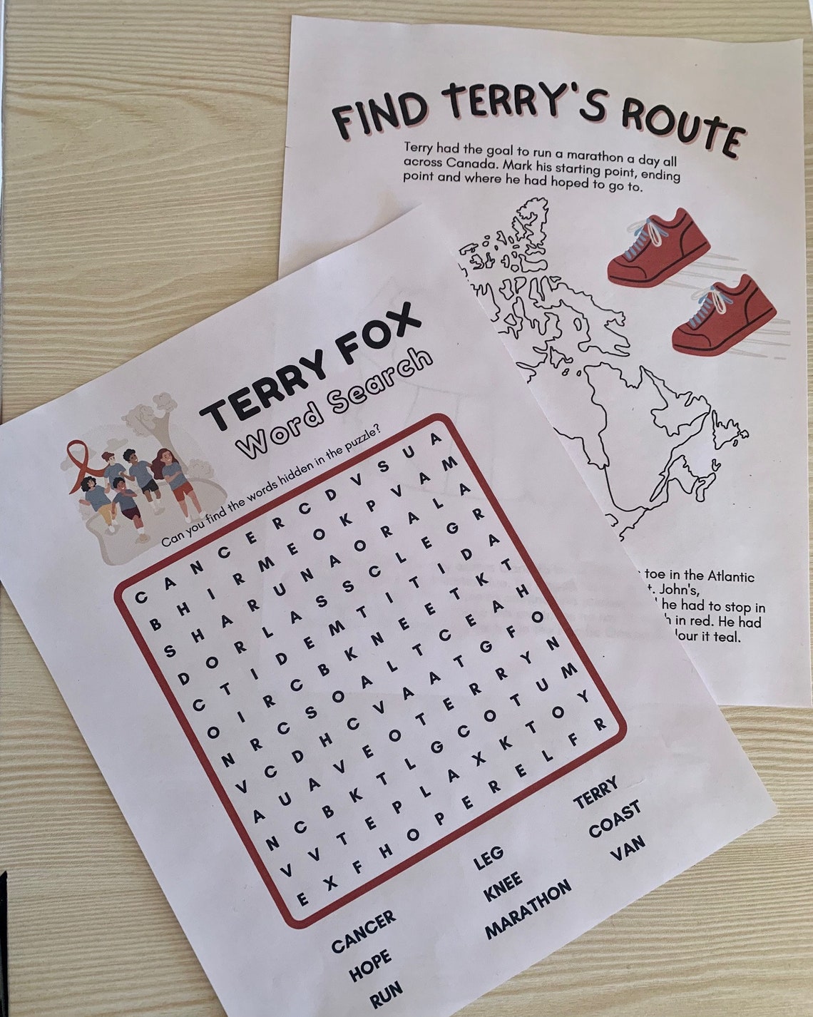 Terry Fox Activity Packet - Elementary - Etsy