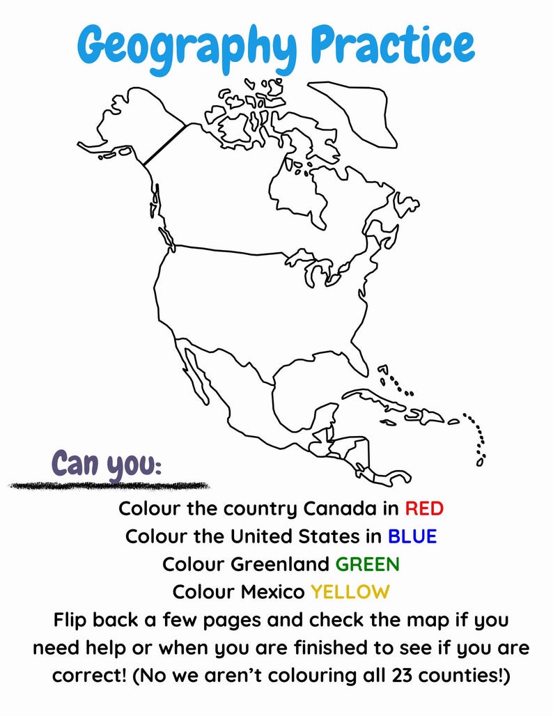 Learn About the Continents: North America - Etsy