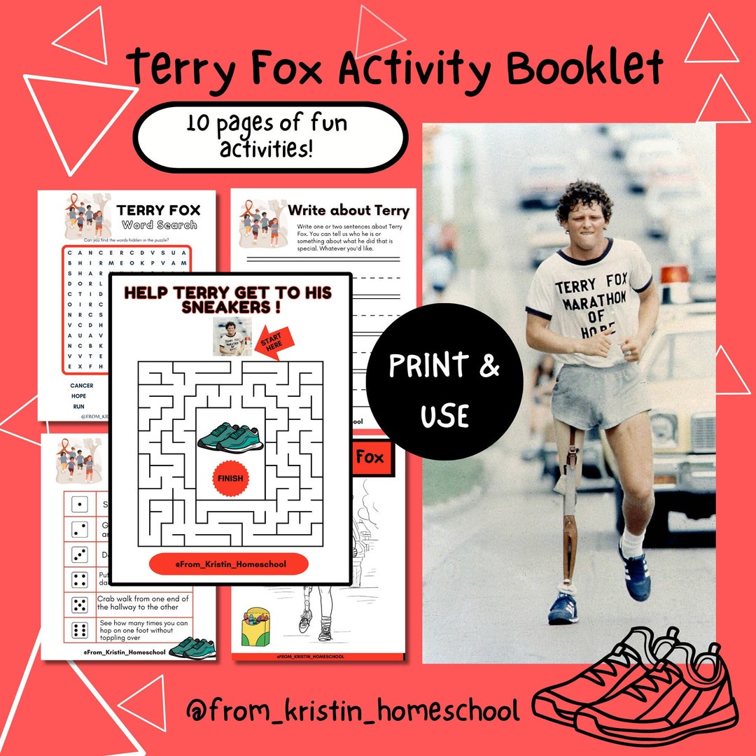 Terry Fox Activity Packet - Elementary - Etsy