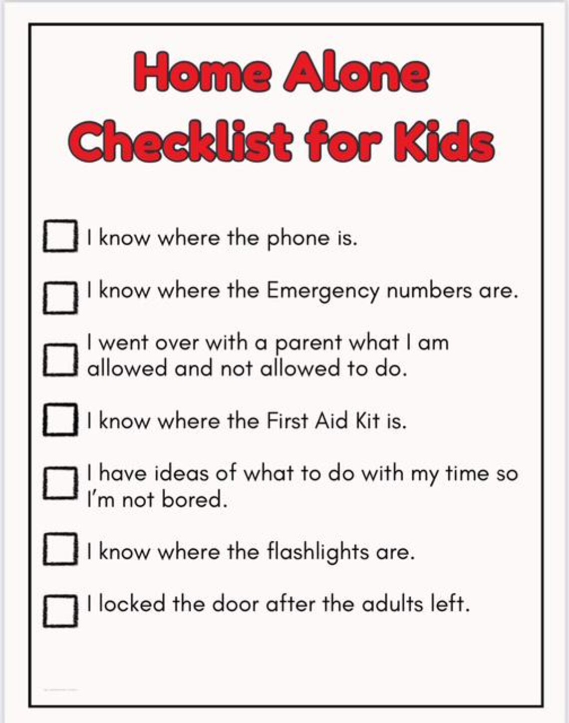 Home Alone Safety Course - Etsy