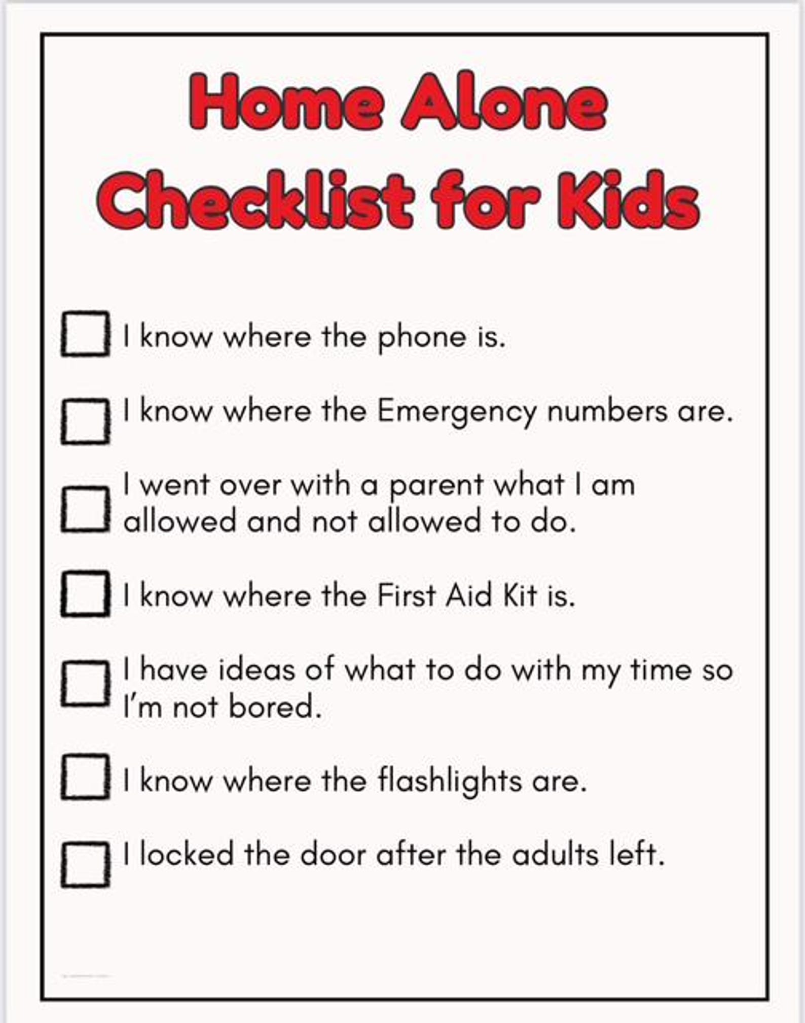 Home Alone Safety Course - Etsy