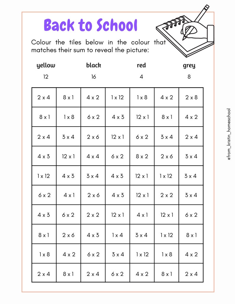 Math Coloring Worksheets Multiplication Booklet - Etsy