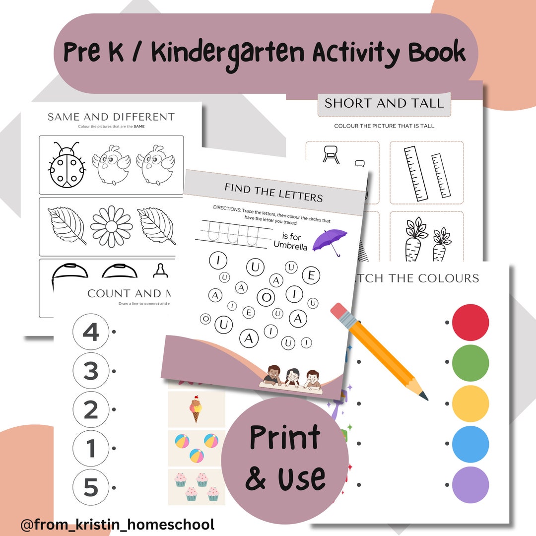 Preschool Activities Book - Etsy