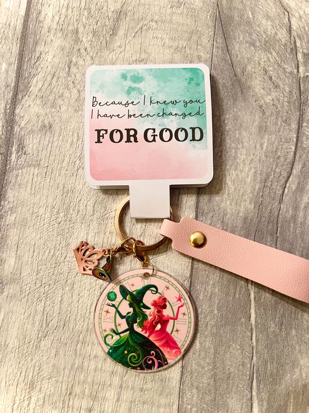 Wicked the Musical Inspired Pastel Pink and Green Keyring/ Bag Charm - Etsy