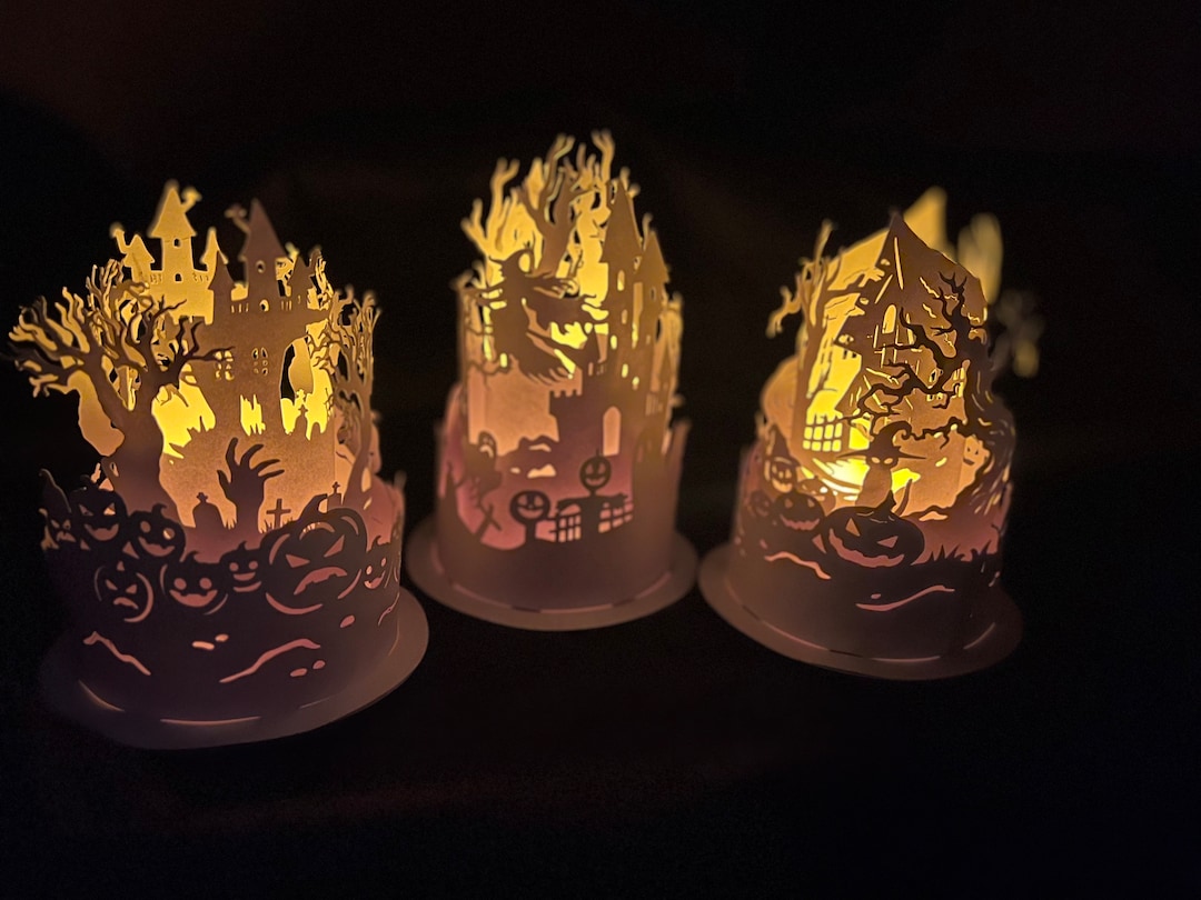 Halloween Papercraft Lantern Decorations for Flameless Candles - Etsy