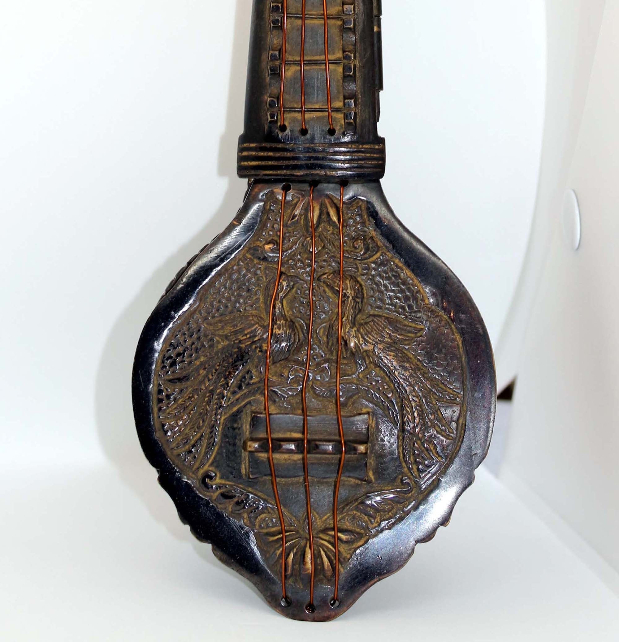 Vintage Bronze Veena Sitar Form Incense Burner or Pipe Holder From an ...