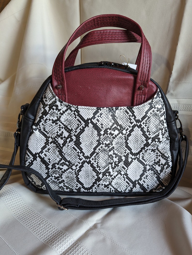 Snake Print Bowler Style Bag - Etsy