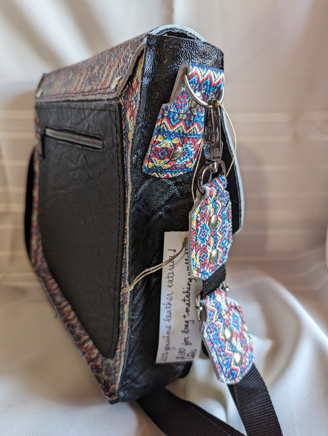 100% Genuine Leather Exterior, Aztec Print, Cross Body Bag, Messenger ...