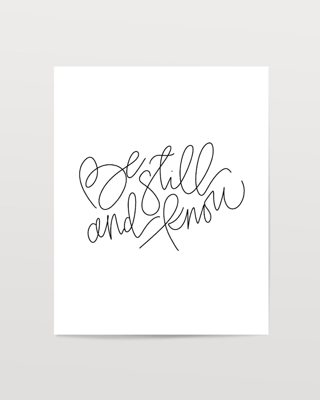 Be Still and Know Black & White Art Print - Etsy