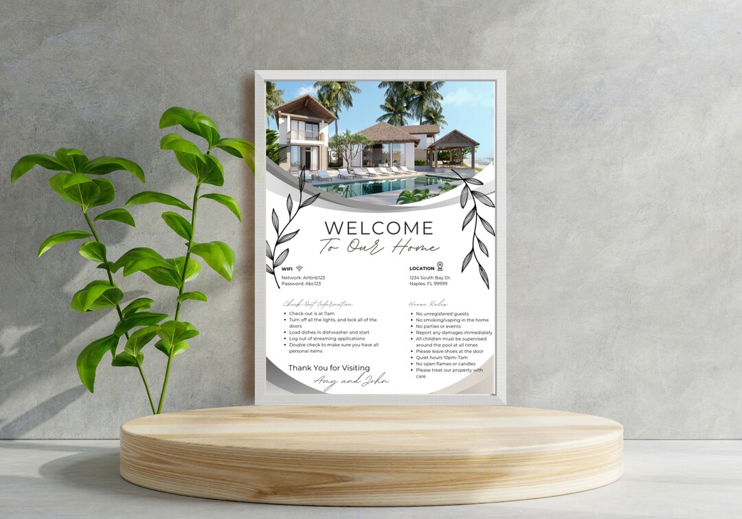 Rental Welcome Sign VRBO Signage Welcome Sign Printable - Etsy