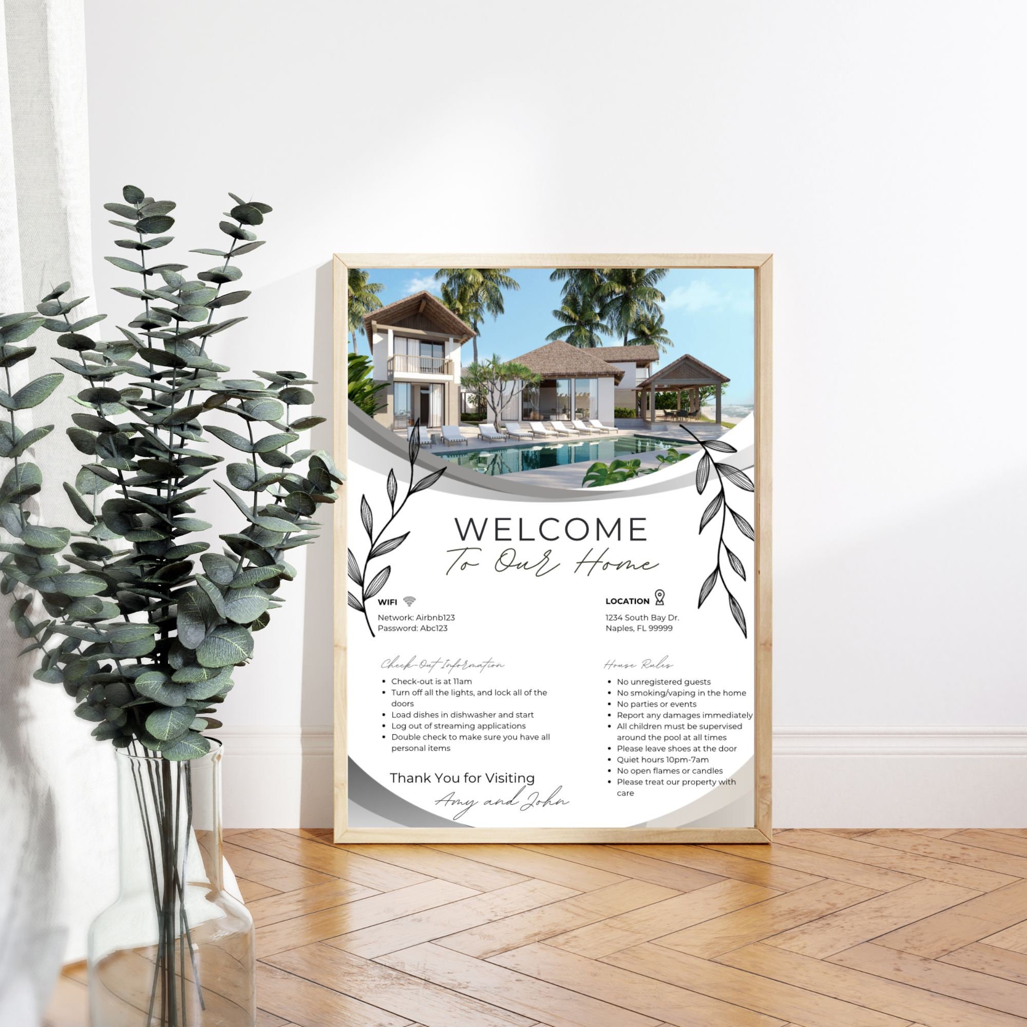 Rental Welcome Sign VRBO Signage Welcome Sign Printable - Etsy
